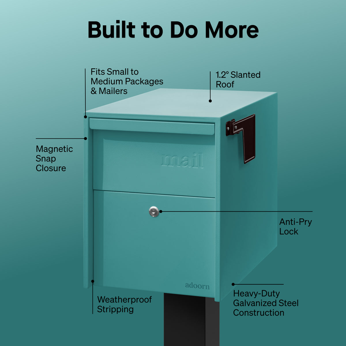 Locking Post Mount Mailbox | Large