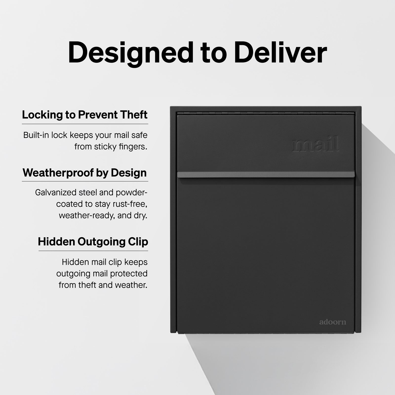 Large Locking Wall Mount Mailbox | Adoorn
